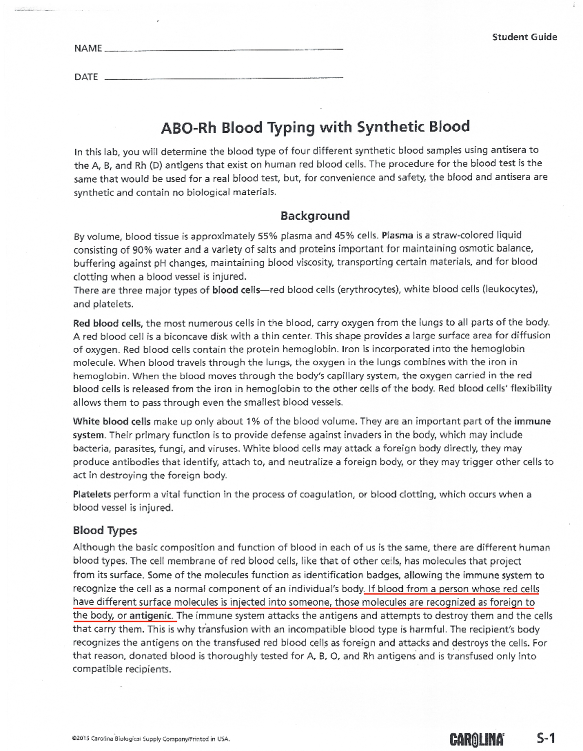 Blood typing lab 12 - BIOL3774 - Studocu