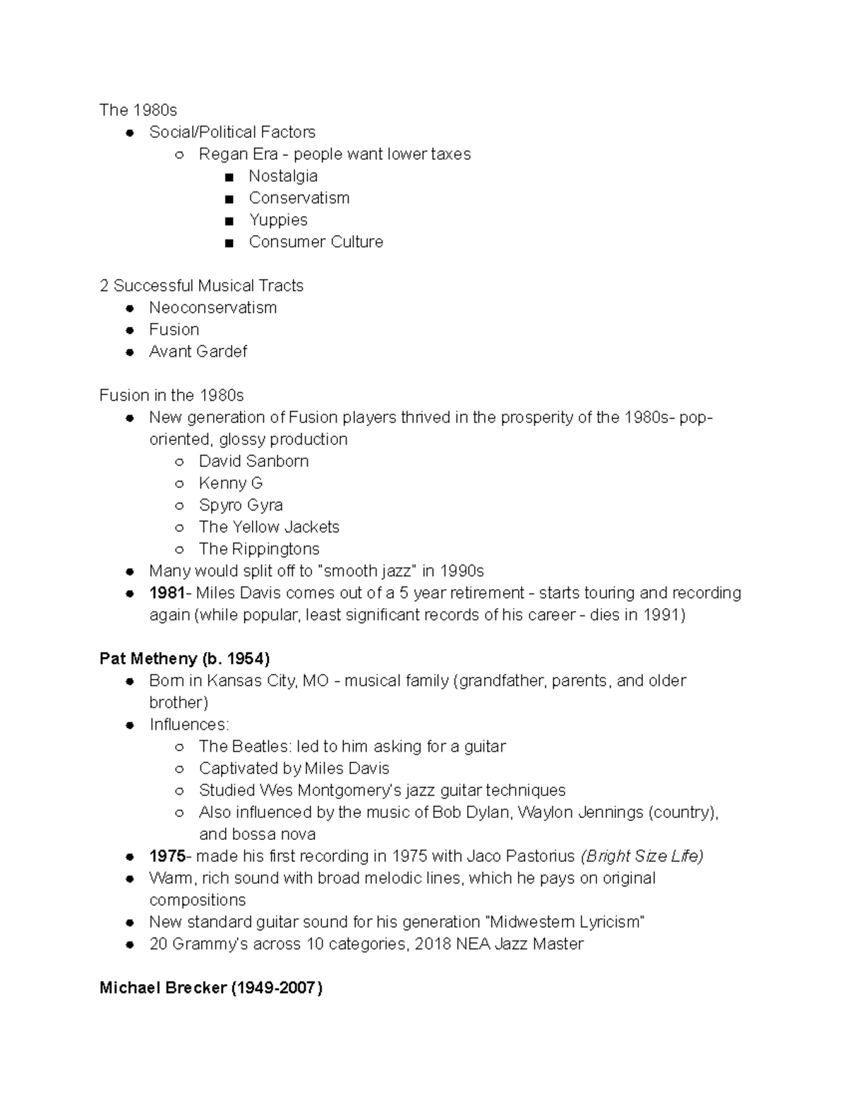 The 1980s and 1990s - Caswell - The 1980s Social/Political Factors ...