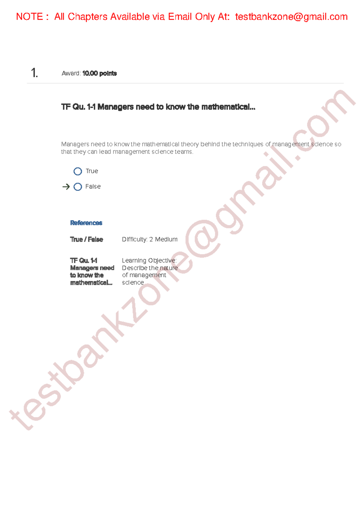 Solutions ; Test Bank For Introduction to Management Science A Modeling ...