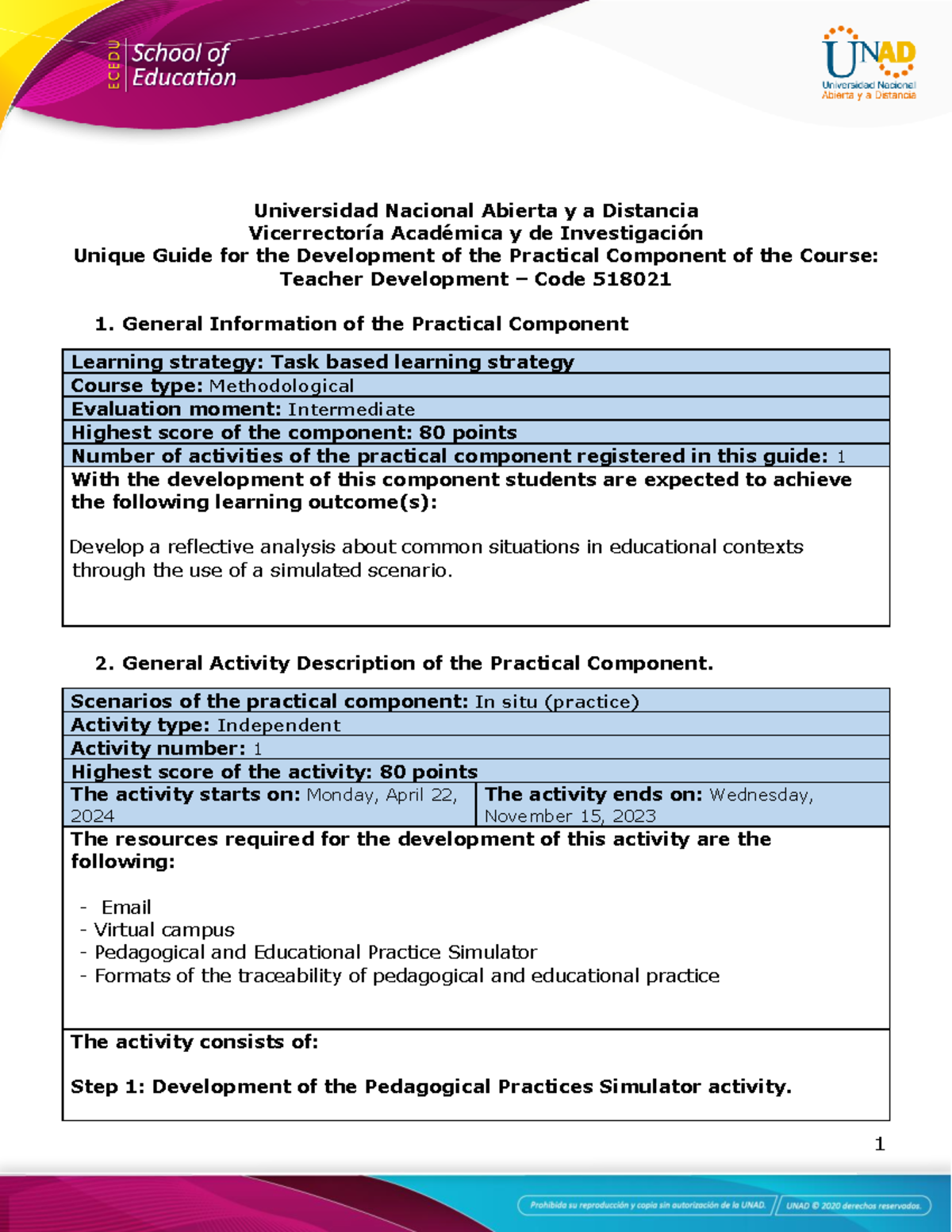 Guide for the Development of the Practical Component - Unit 3 - Phase 4 - Practical Component ...