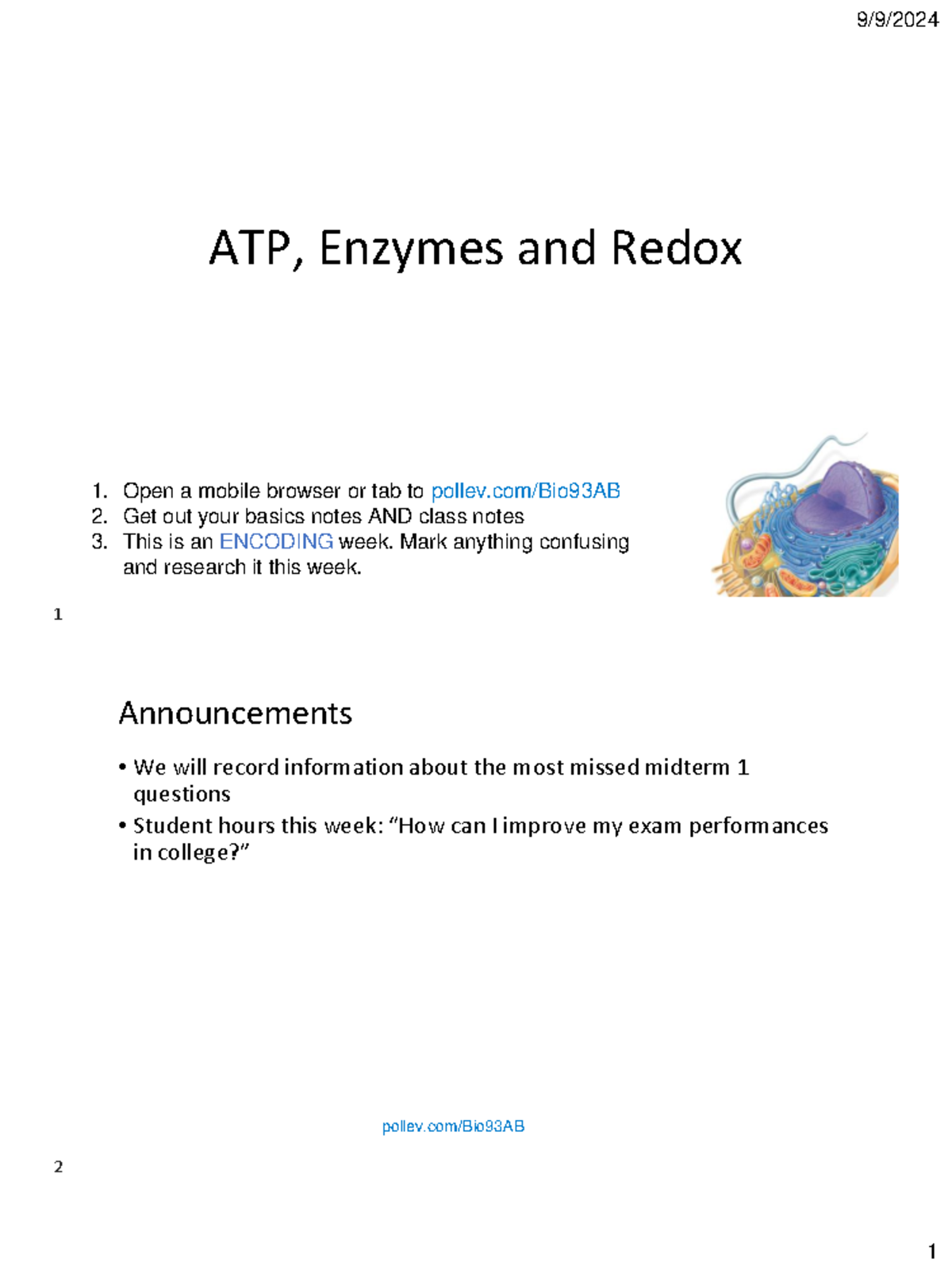 10 Class ATP Enzymes Redox Notes AW - ATP, Enzymes and Redox 1. Open a ...