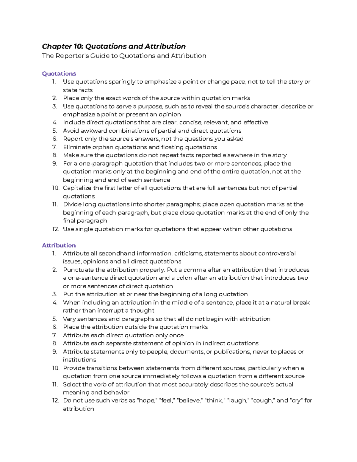 Chapter 10 Quotations and Attribution - Chapter 10: Quotations and ...