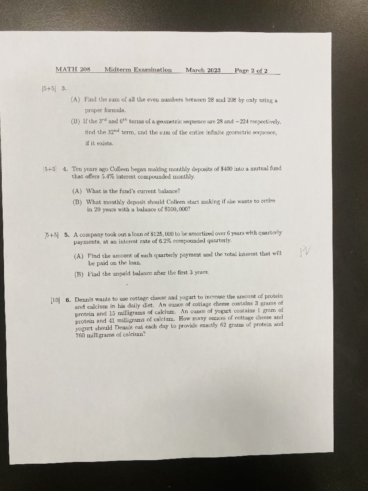 Midterm January - MATH 208 - Studocu