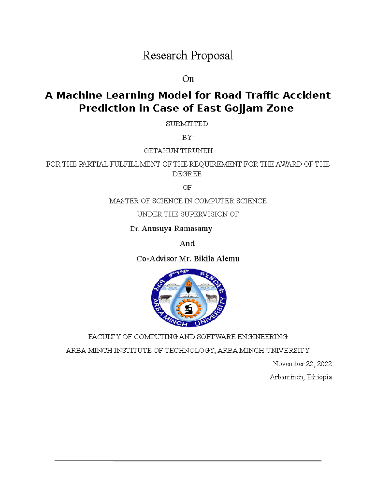 Sample Proposal - Research Proposal On A Machine Learning Model for ...