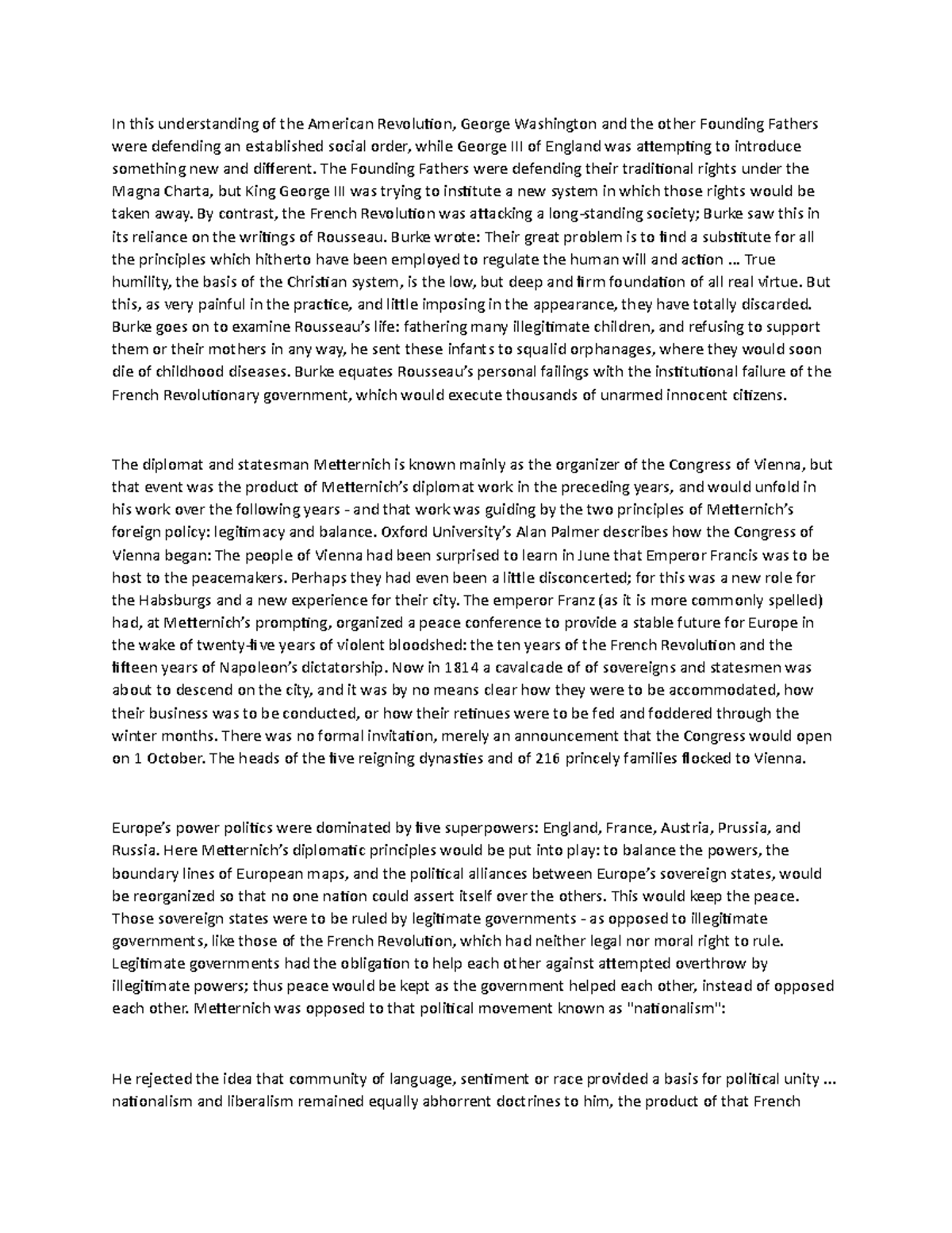 A2 - Humanities notes - In this understanding of the American ...