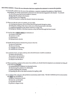 EMT Study sheet - EMT CHEAT SHEET Scene Size-up a. Personal Protective ...