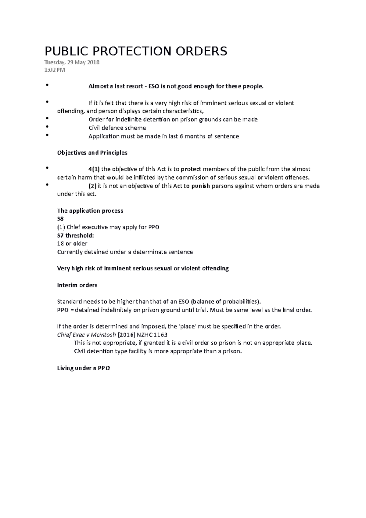 Public Protection Orders - PUBLIC PROTECTION ORDERS Tuesday, 29 May ...