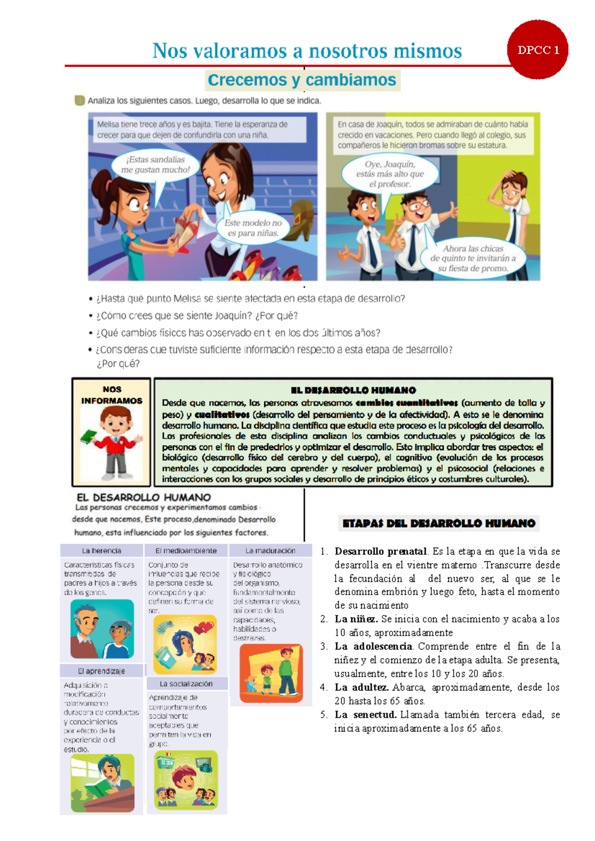 1.- Crecemos Y Cambiamos - Desarrollo prenatal. Es la etapa en que la ...