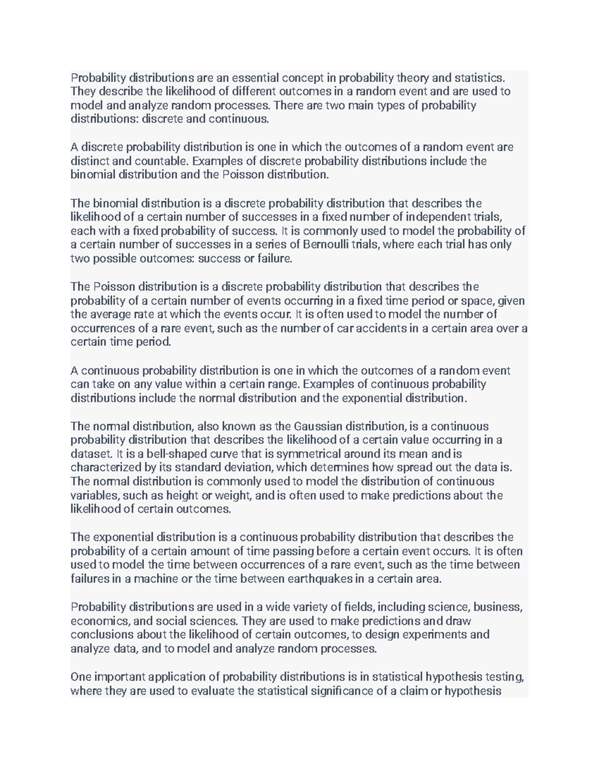 Probability distributions discrete and continuous - Probability ...