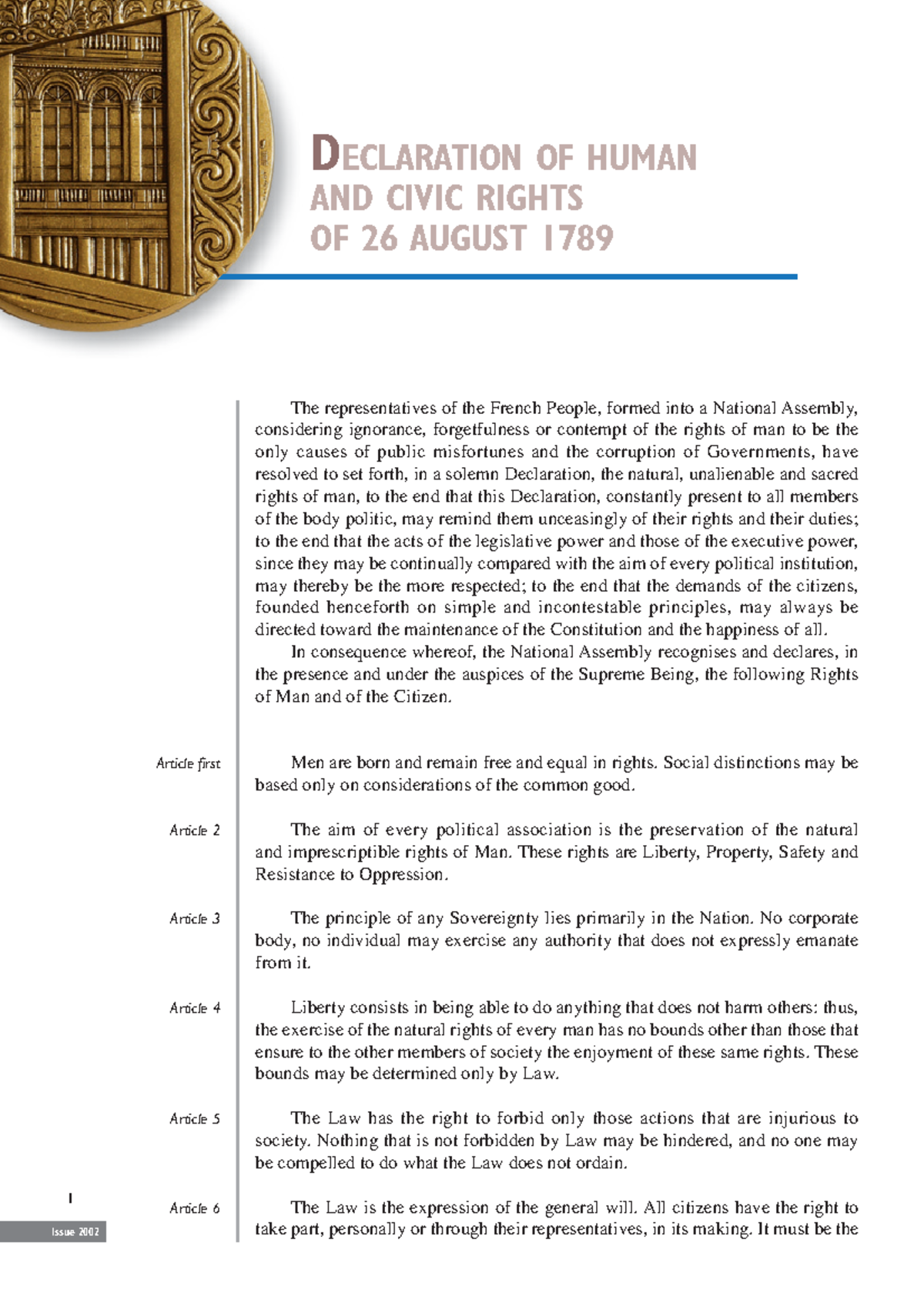 Declaration of Human and Civic Rights - The representatives of the ...