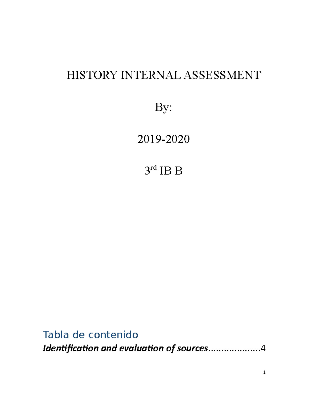 History Internal nick - Nota: 9 - HISTORY INTERNAL ASSESSMENT By: 2019 ...
