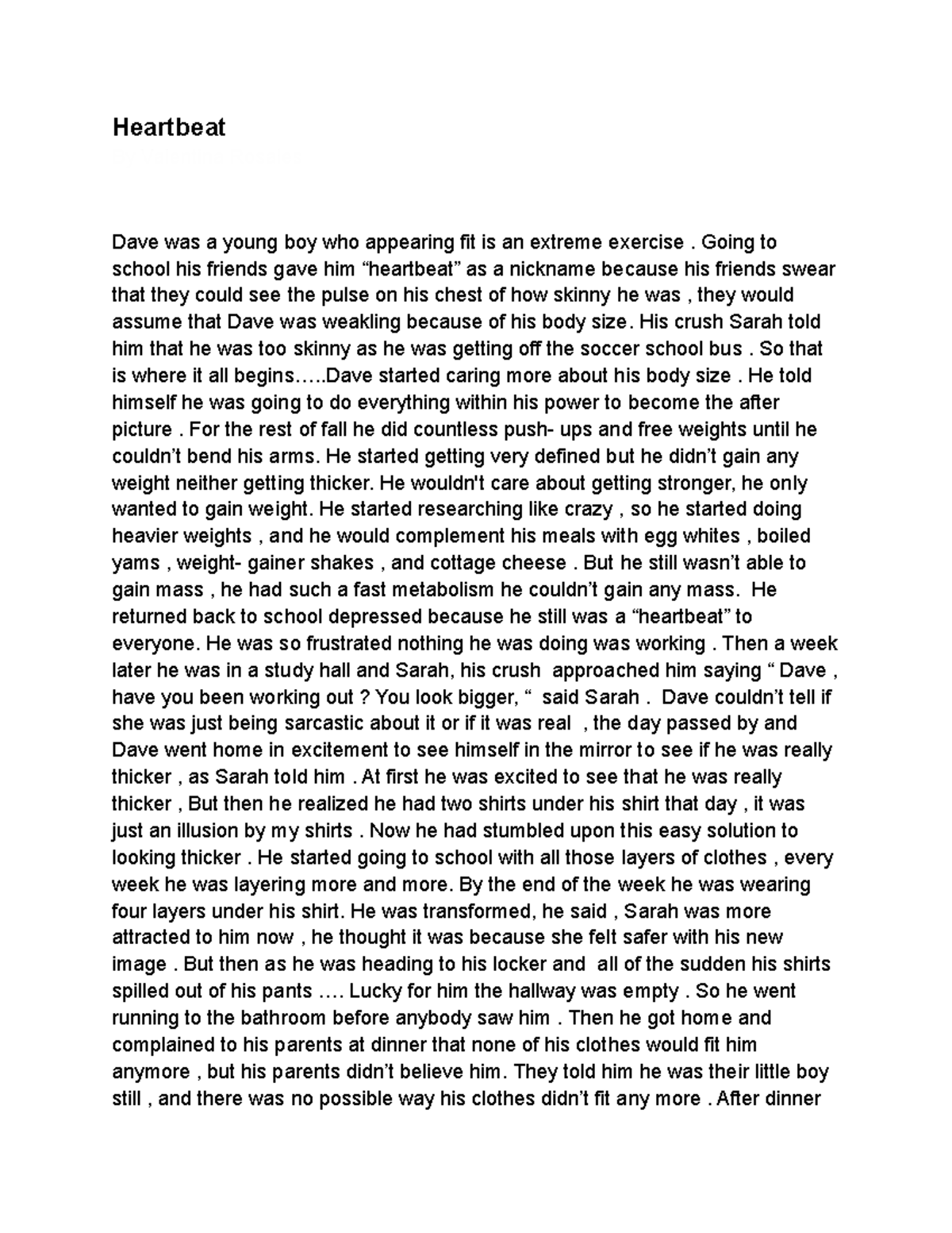 Heartbeat - Heartbeat By Valentina Rosales Dave was a young boy who ...