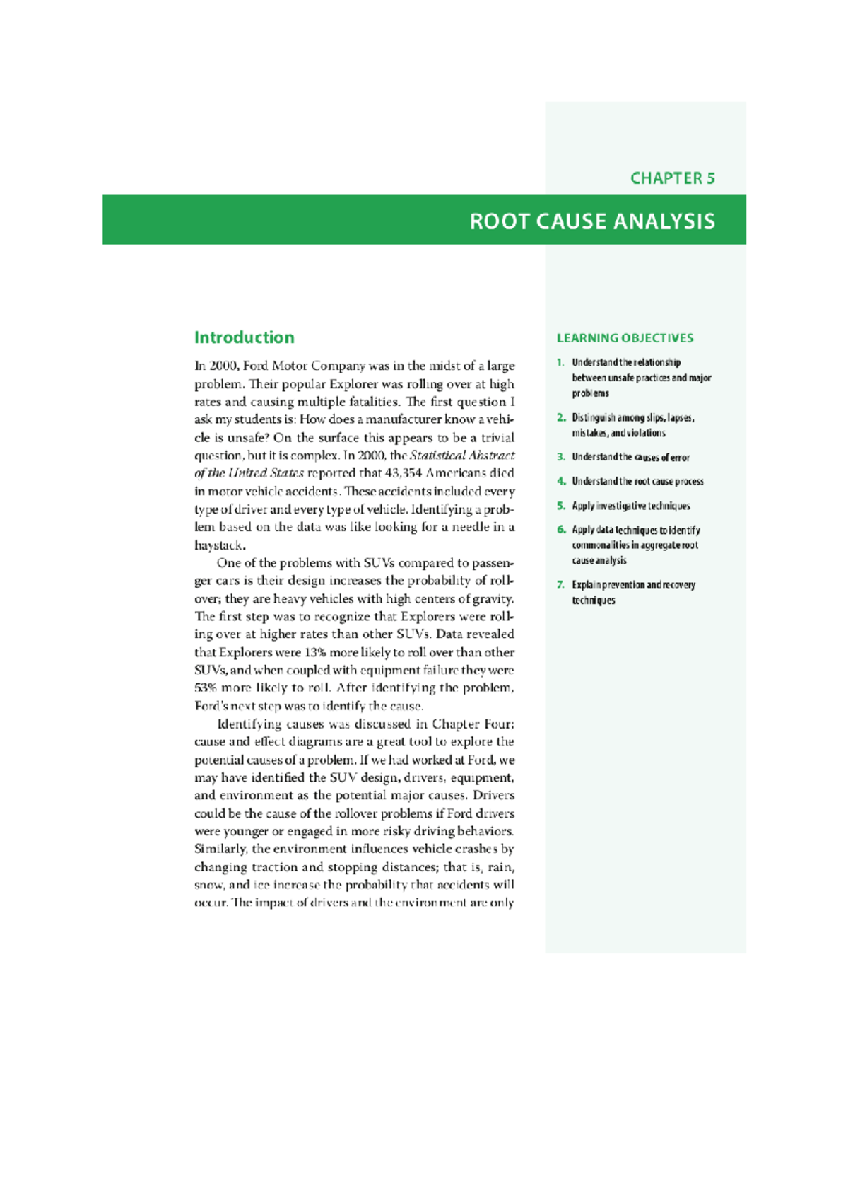 Chapter 5 Root Cause Analysis - Quản trị kinh doanh - Studocu