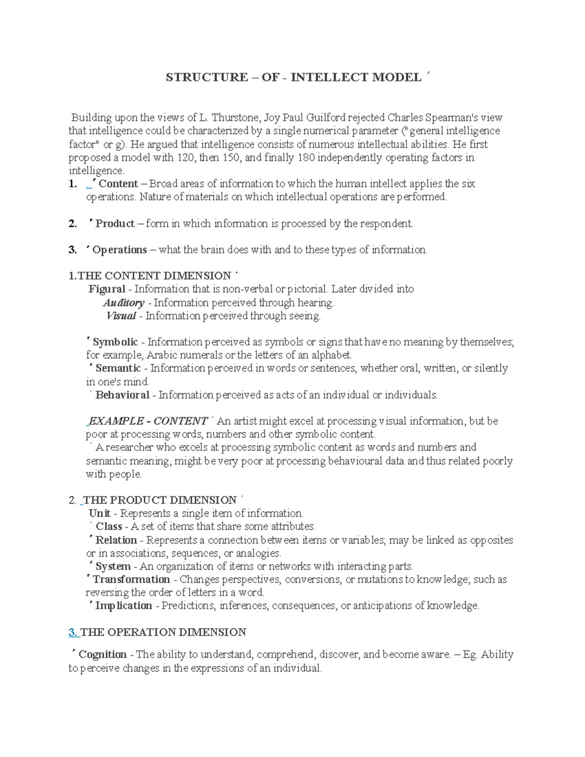 Structure of intellect model - STRUCTURE – OF - INTELLECT MODEL ...