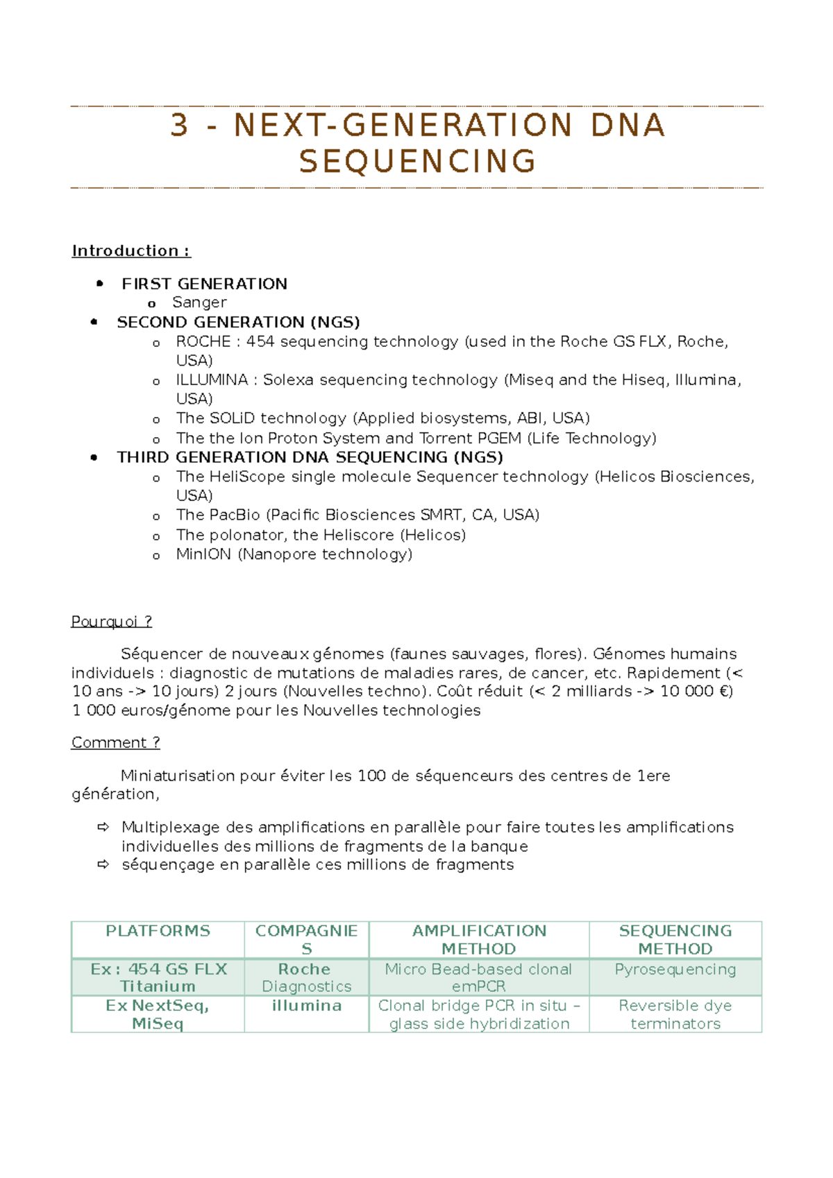 3- Next génération DNA sequencing - 3 - NEXT- GENERATION DNA SEQUENCING ...