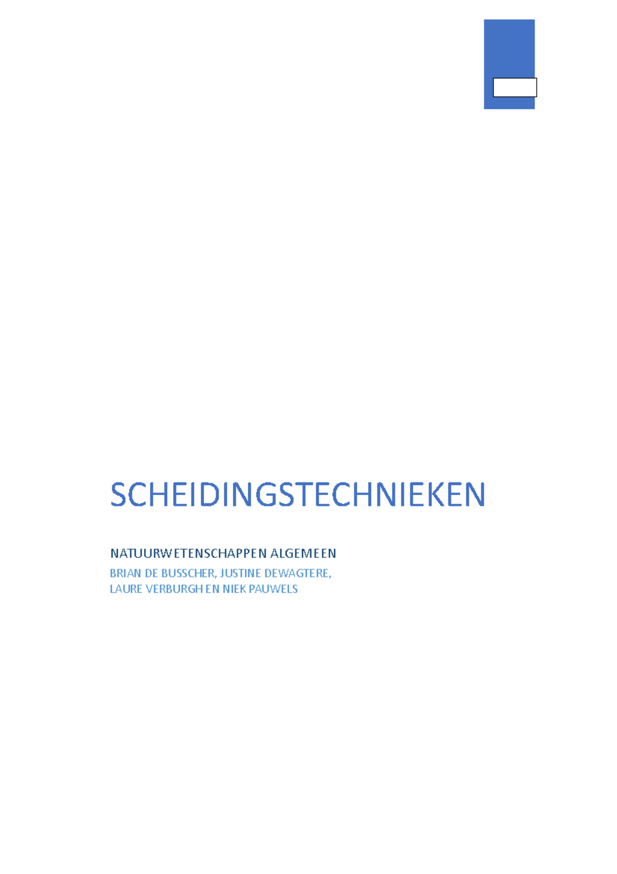 Scheidingstechnieken - SCHEIDINGSTECHNIEKEN NATUURWETENSCHAPPEN ...