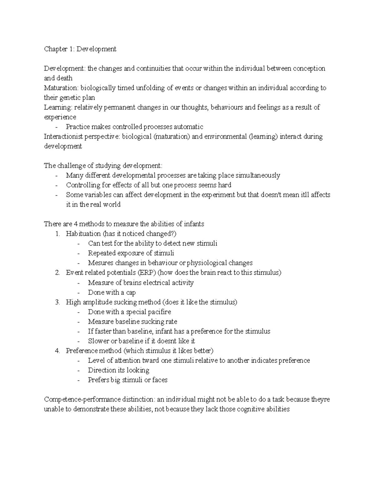 PSYCH 1XX3 Notes - Chapter 1: Development Development: the changes and ...
