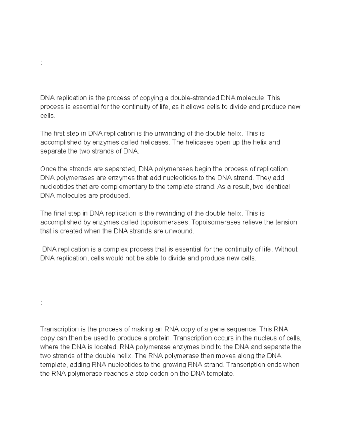 OHS579 course outline - : DNA replication is the process of copying a ...