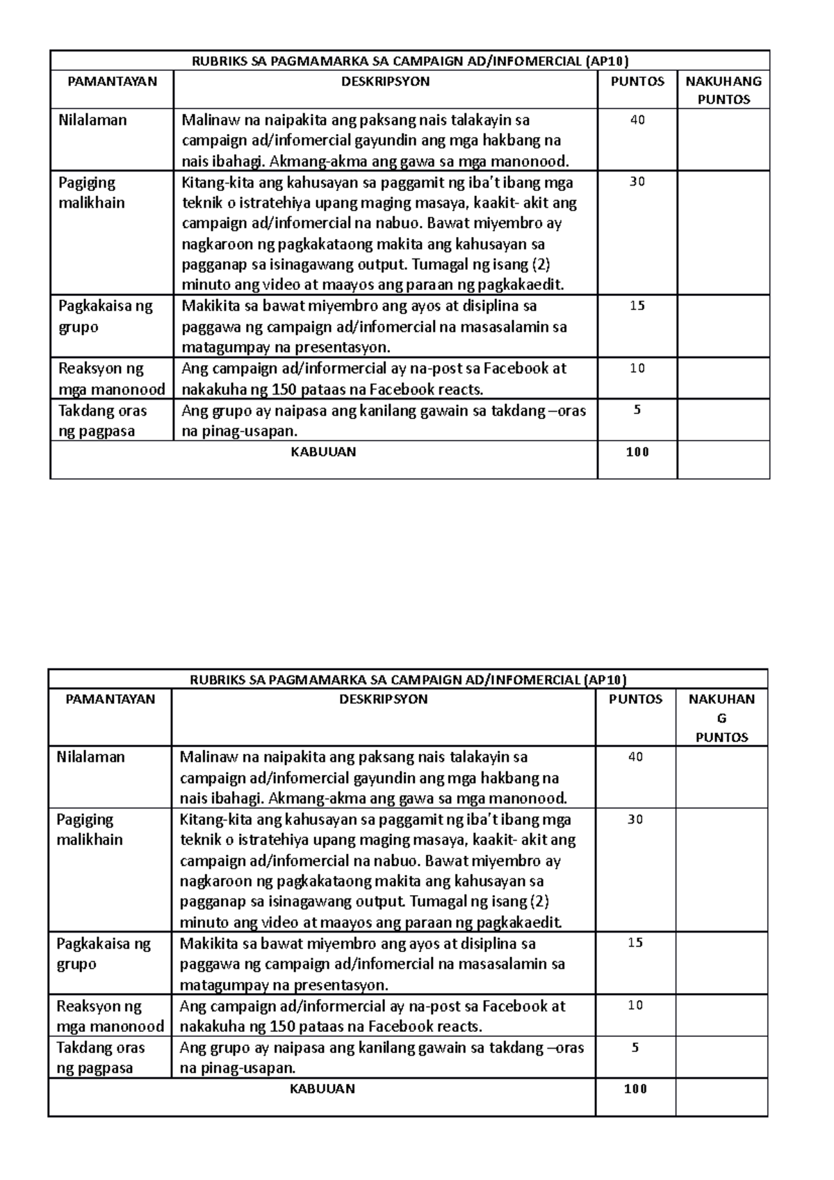 Rubriks SA Pagmamarka SA Campaign AD - RUBRIKS SA PAGMAMARKA SA ...