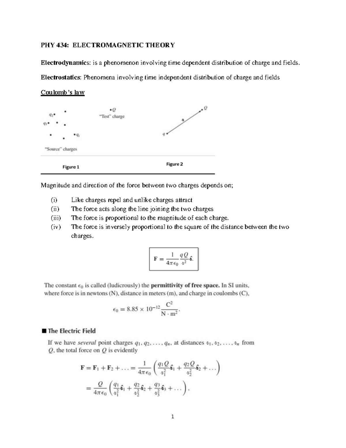 PHY 434-Lecture notes 2024 - PHY 434: ELECTROMAGNETIC THEORY ...