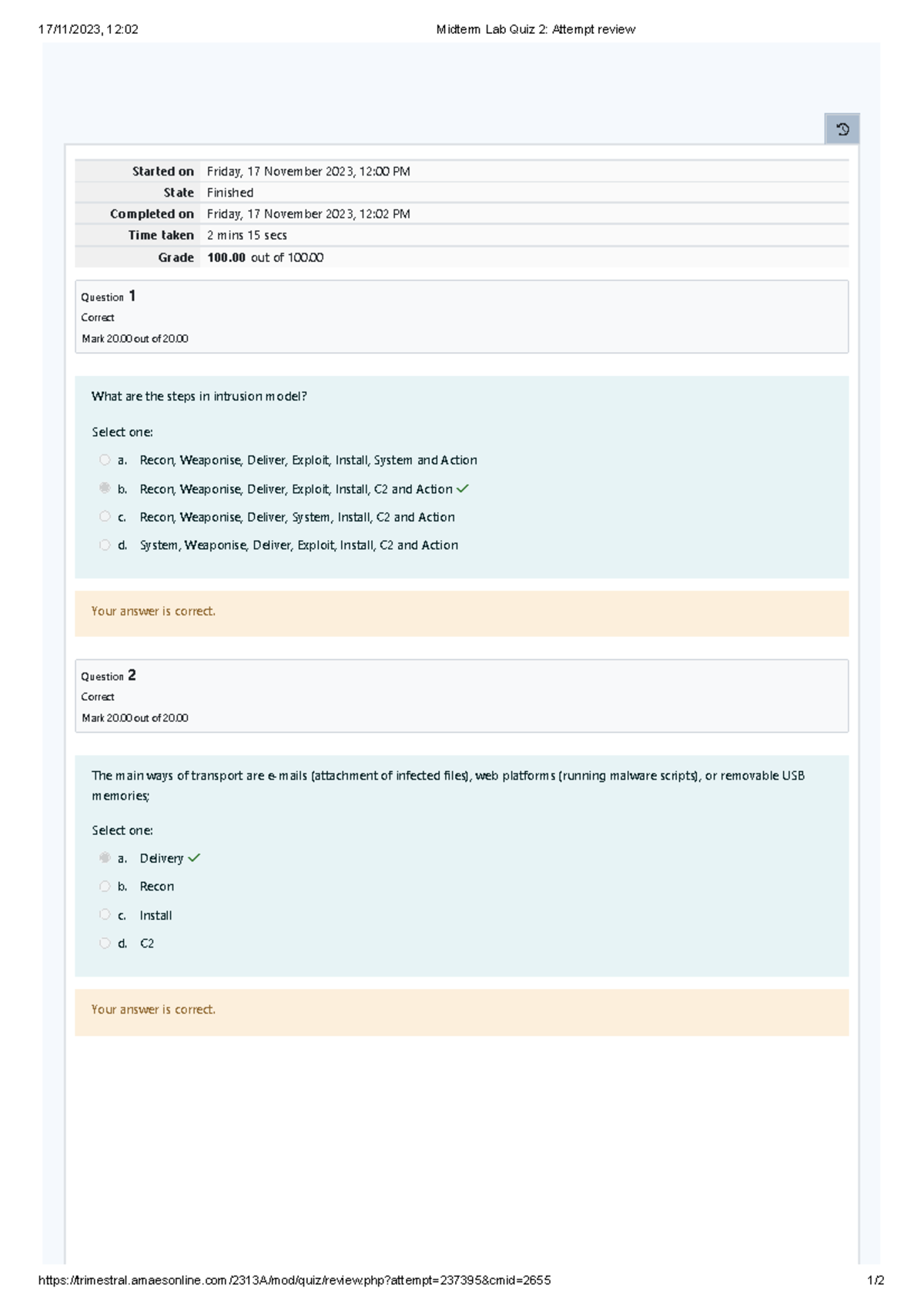 Midterm Lab Quiz 2 Attempt Review 17112023 1202 Midterm Lab Quiz