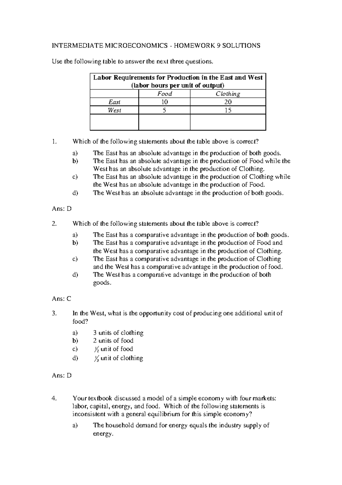 Homework 09 1516 solutions - INTERMEDIATE MICROECONOMICS HOMEWORK 9 ...