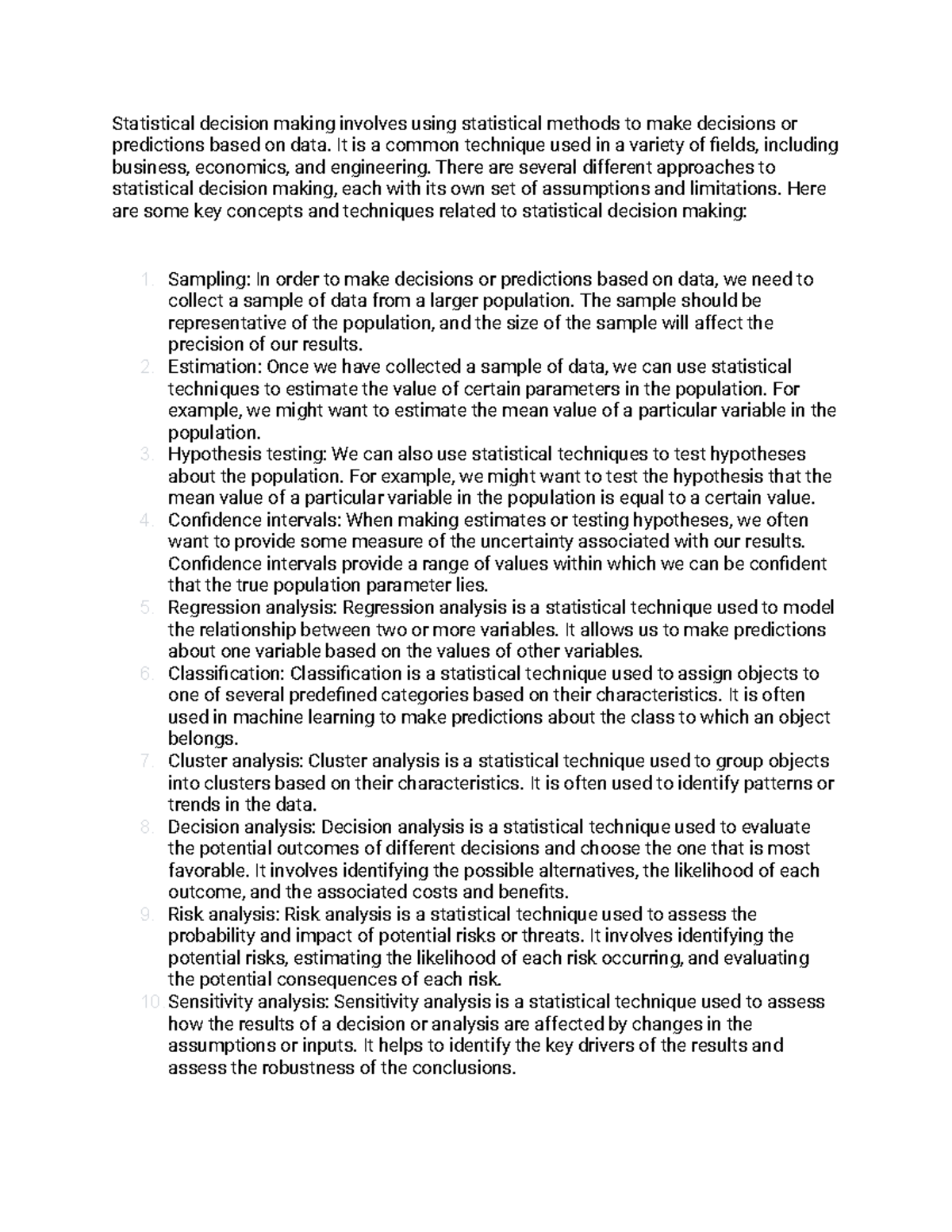 Intro to statistical decision making - Statistical decision making ...