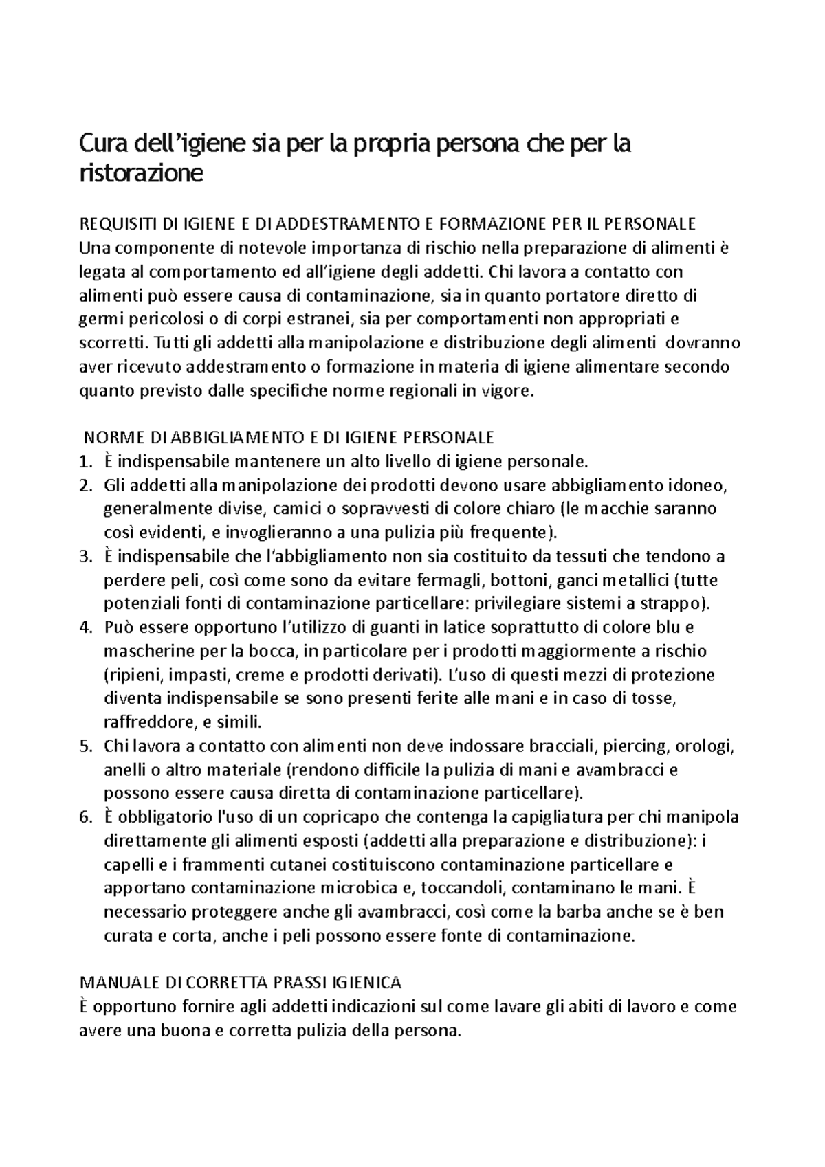 Cura della propria persona Cura della propria persona nella ...