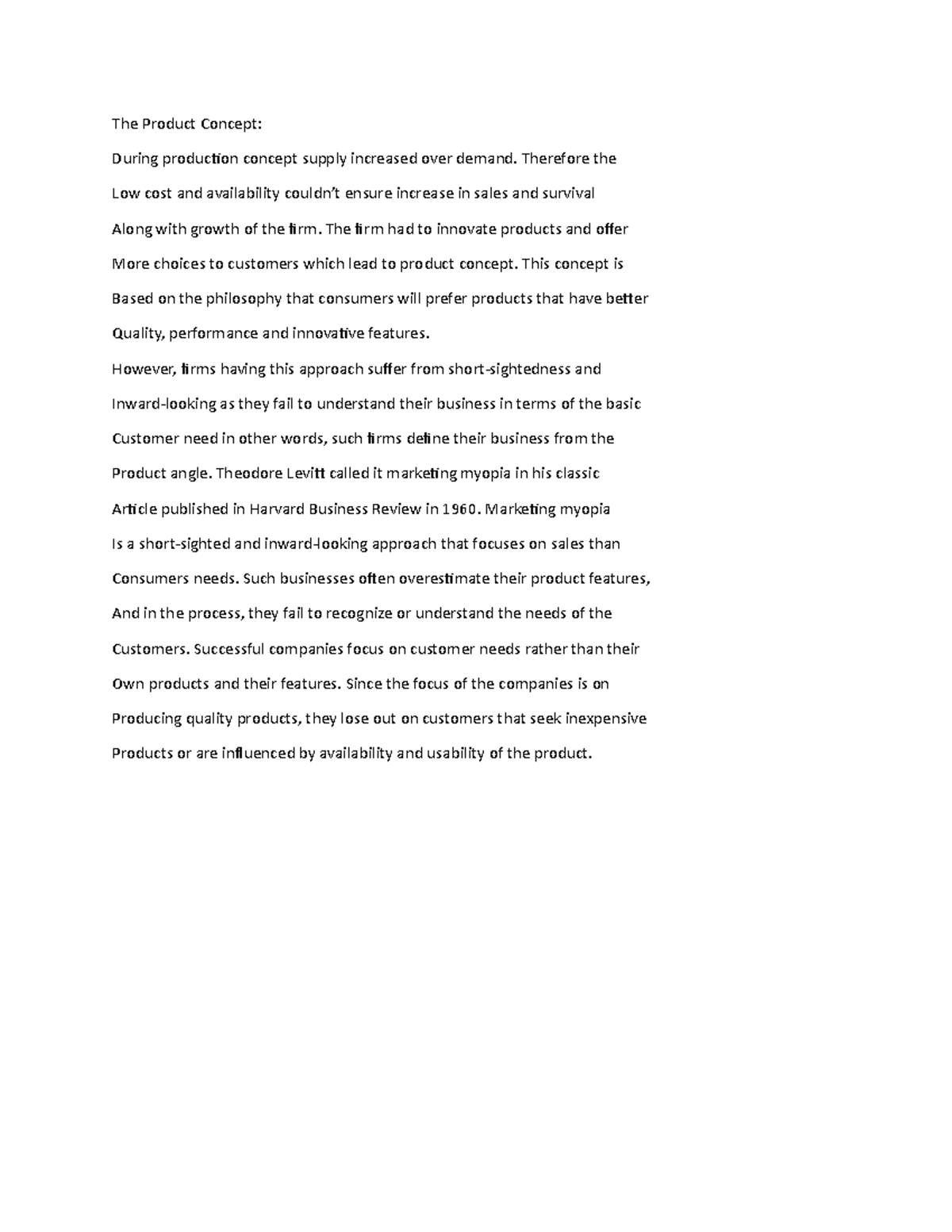 Document (12) - The Product Concept - The Product Concept: During ...