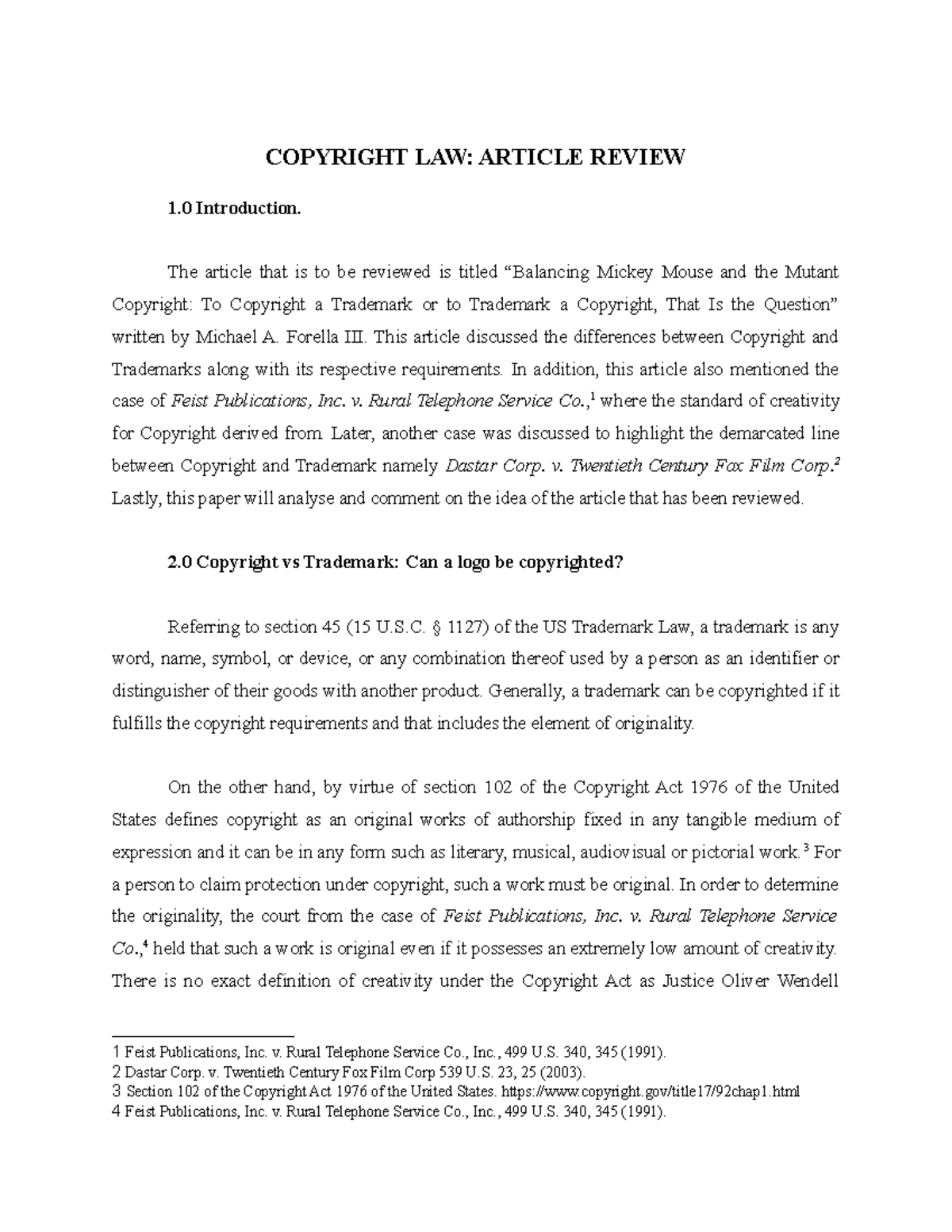 Copyright Article Review: Balancing Mickey Mouse and the Mutant ...