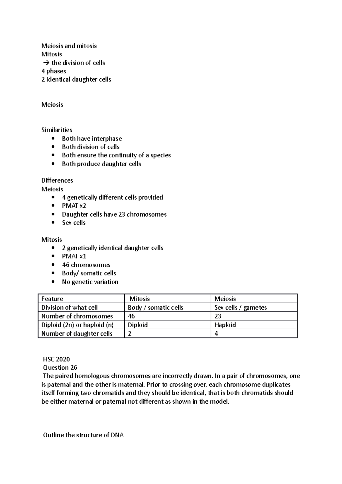 Do now - mod 5 - mod 5 - do now activities - Meiosis and mitosis ...
