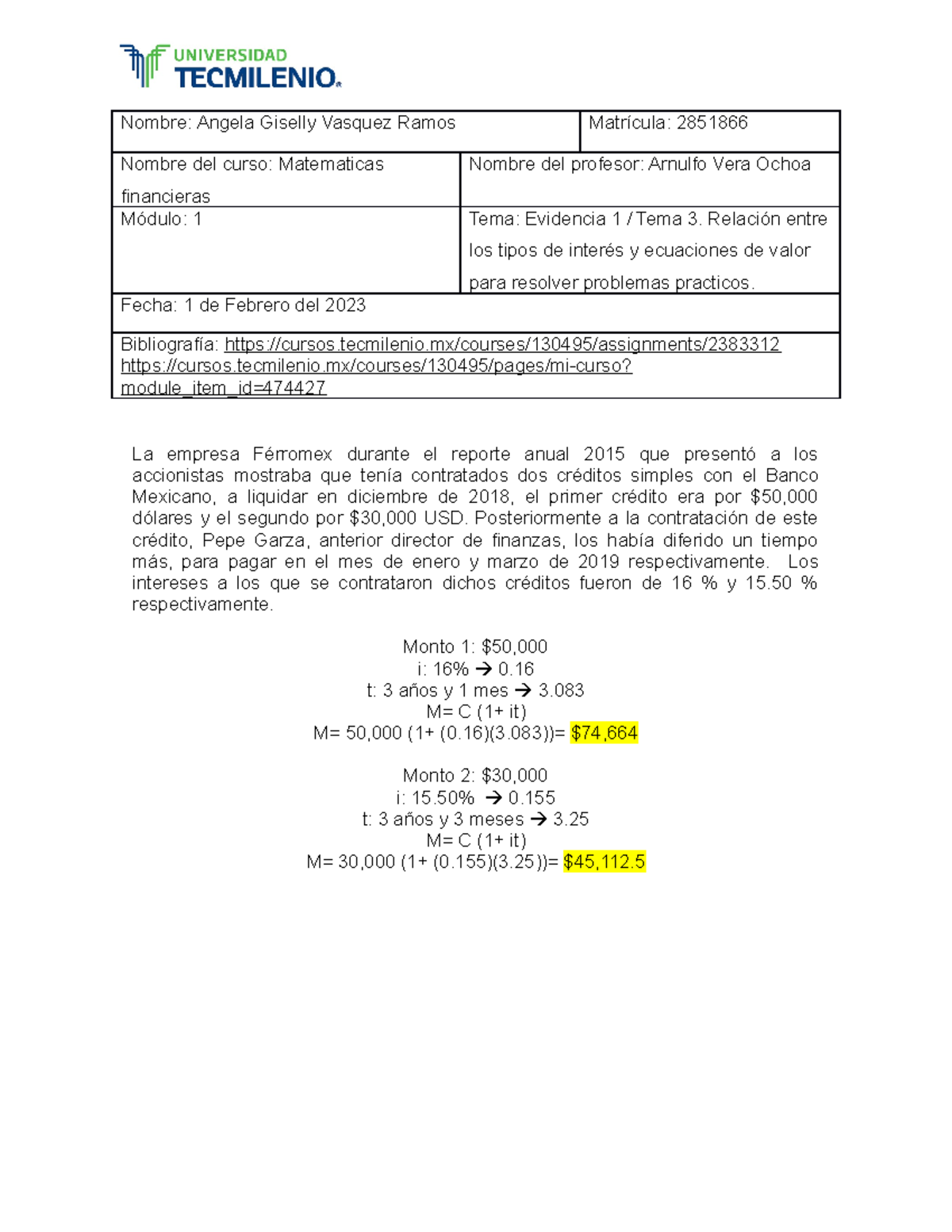 EV 1 - Mate Financiera