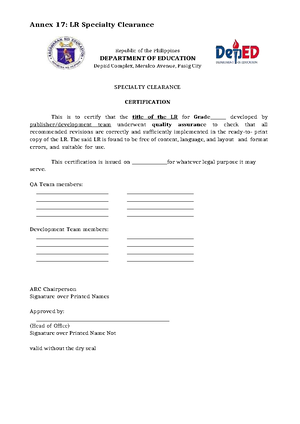 LR-CERT-Annex 17 - LR Specialty Clearance - Republic of the Philippines ...