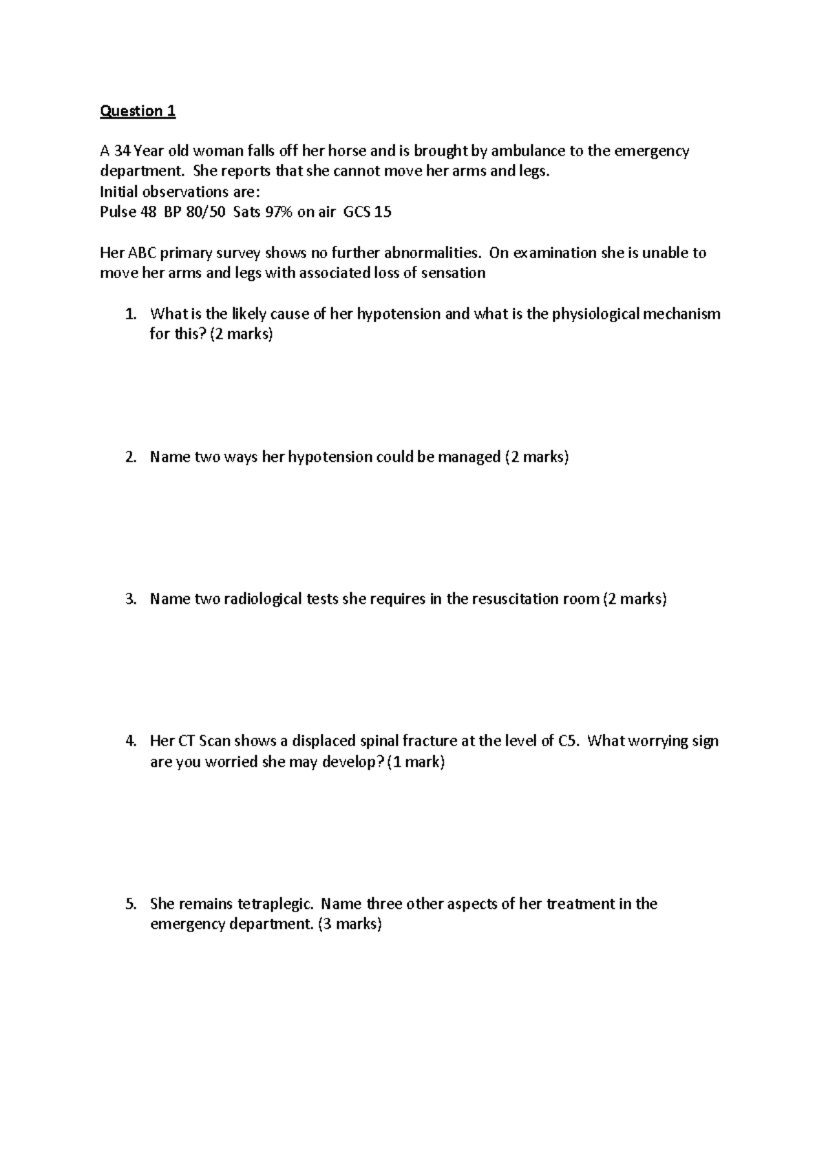Mock MEQ exam 2020 - Mock MEQ exam 2020 - Question 1 A 34 Year old ...