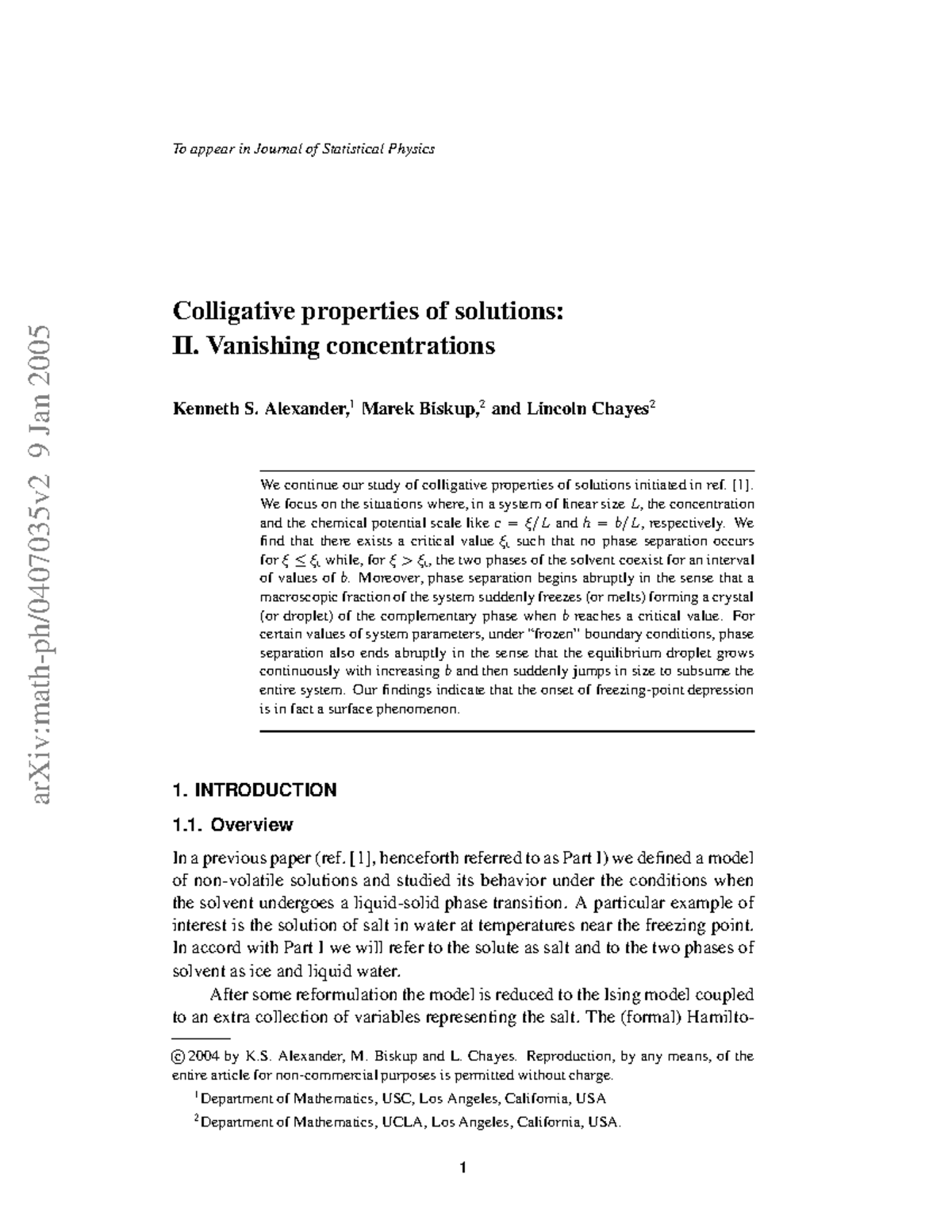 0407035 - Cours - arXiv:math-ph/0407035v2 9 Jan 2005 To appear in ...