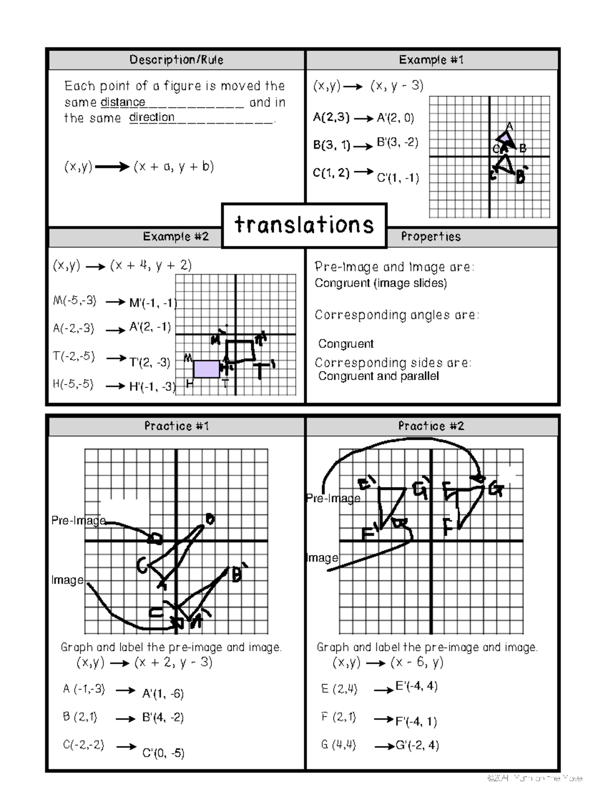 Transformations - Pre-Image and Image are: Corresponding angles are ...