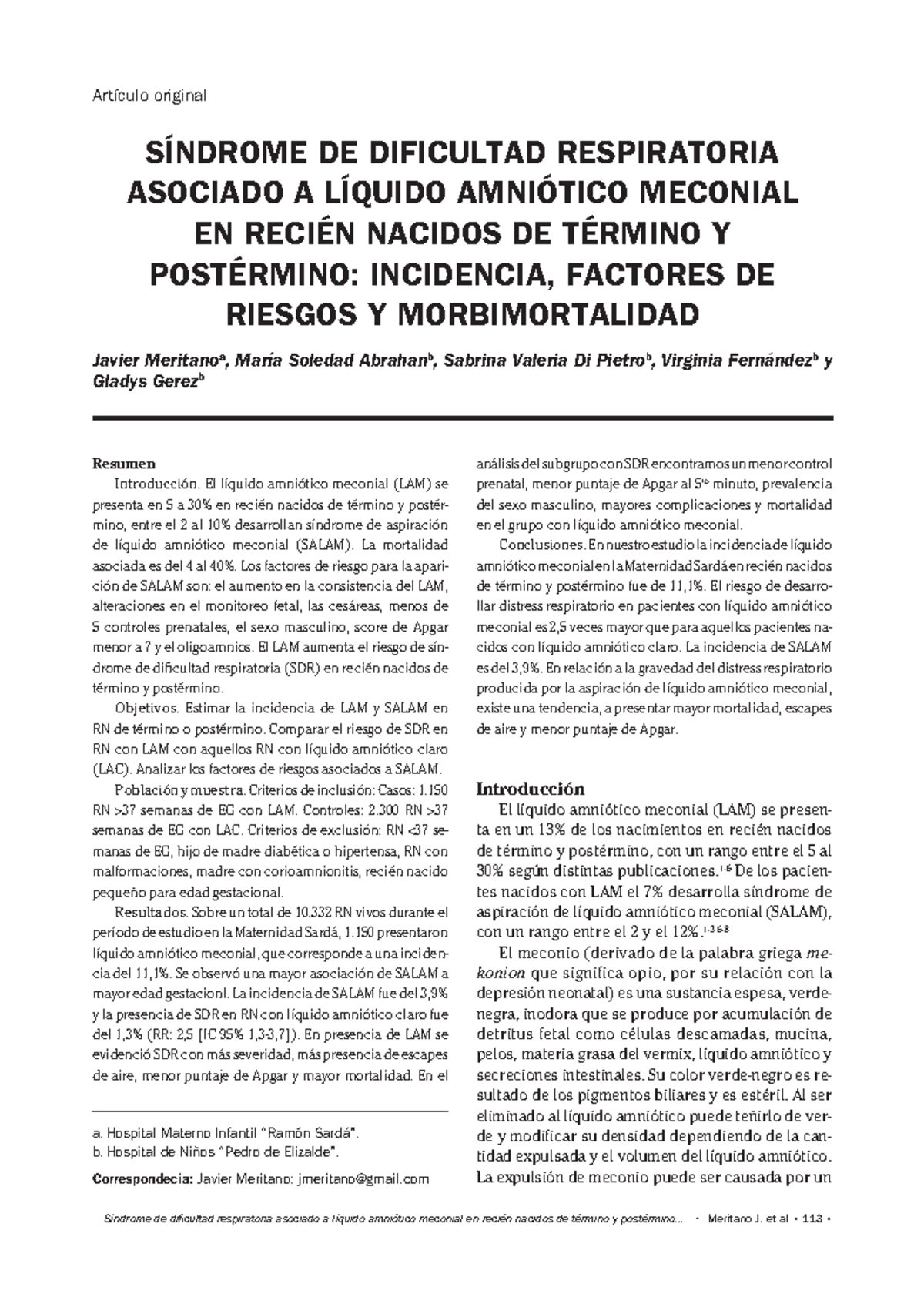Salam - Síndrome de dificultad respiratoria asociado a líquido ...