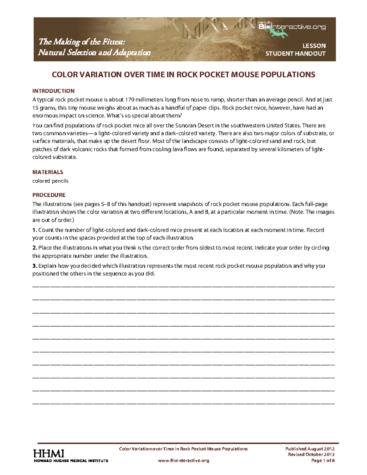 Mouse Color Variation Student - Color Variation over Time in Rock ...