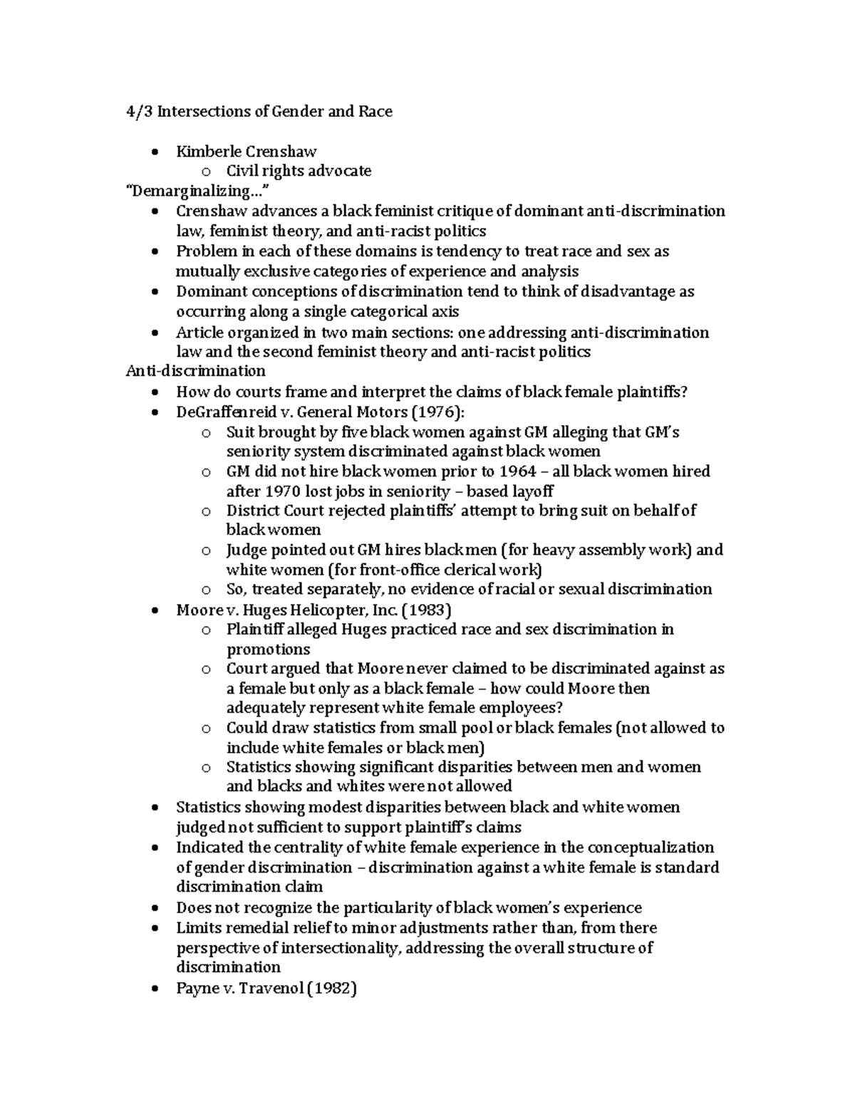 Intersections of Gender and Race - 4/3 Intersections of Gender and Race ...