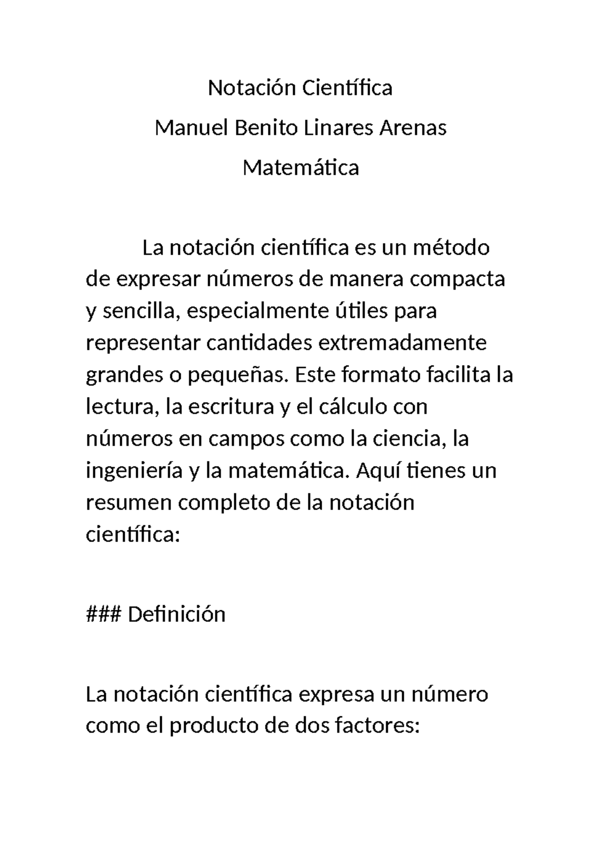 Notación Científica Matematica 40205 - Notación Científica Manuel ...