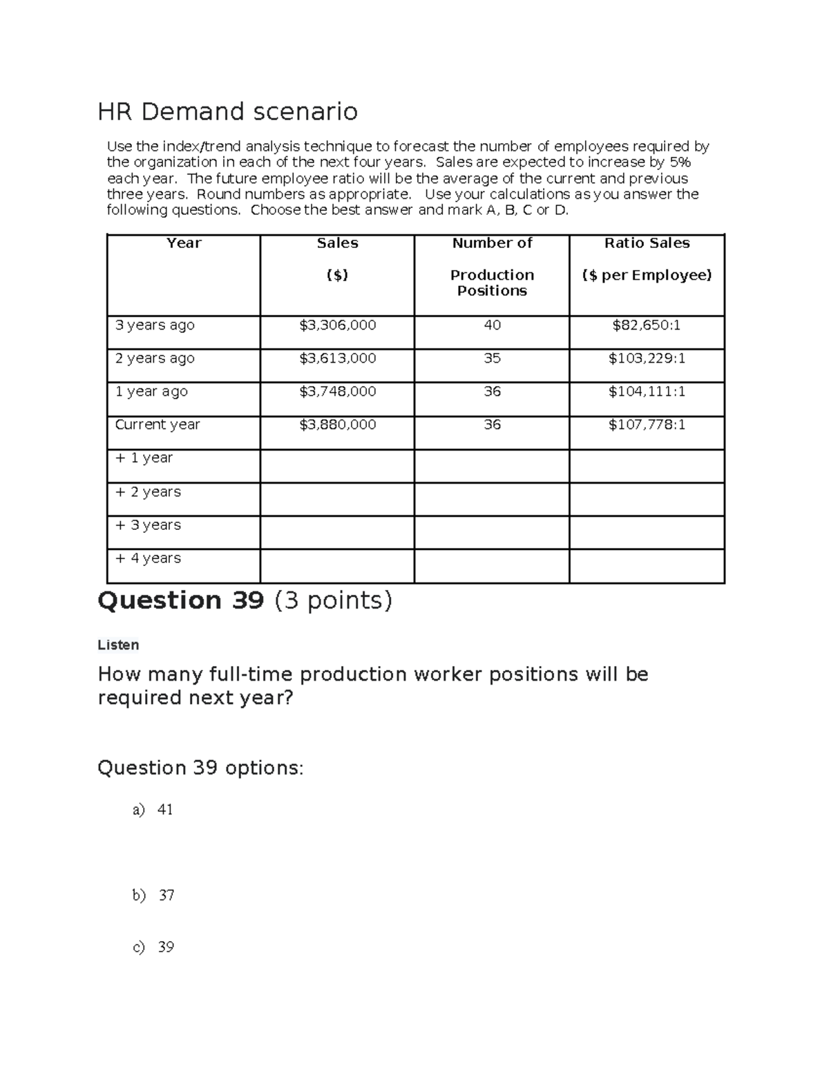 HR Demand scenario - HR Demand scenario Use the index/trend analysis ...