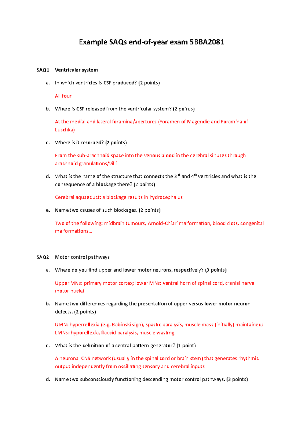 Example SAQs - Practice q's - Example SAQs end-of-year exam 5BBA SAQ1 ...