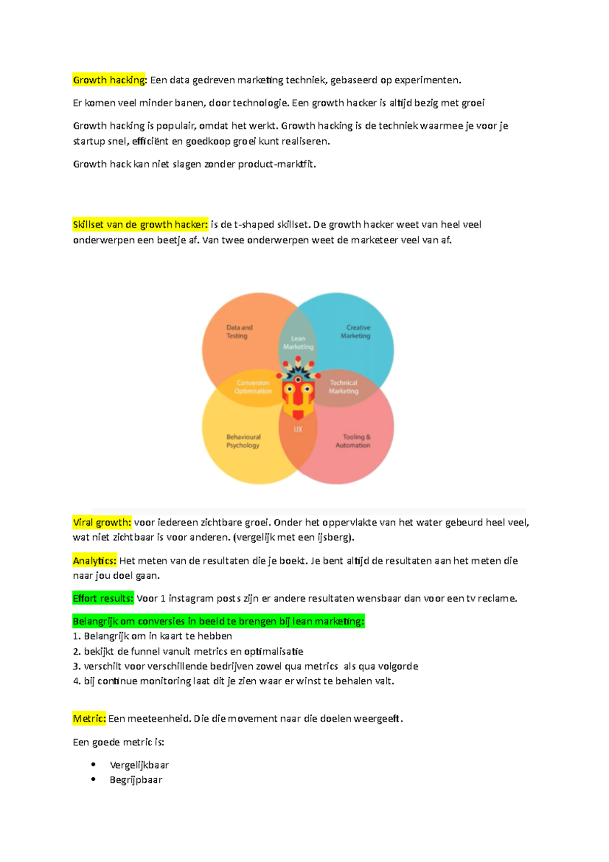Growth hacking Samenvatting - Growth hacking: Een data gedreven ...