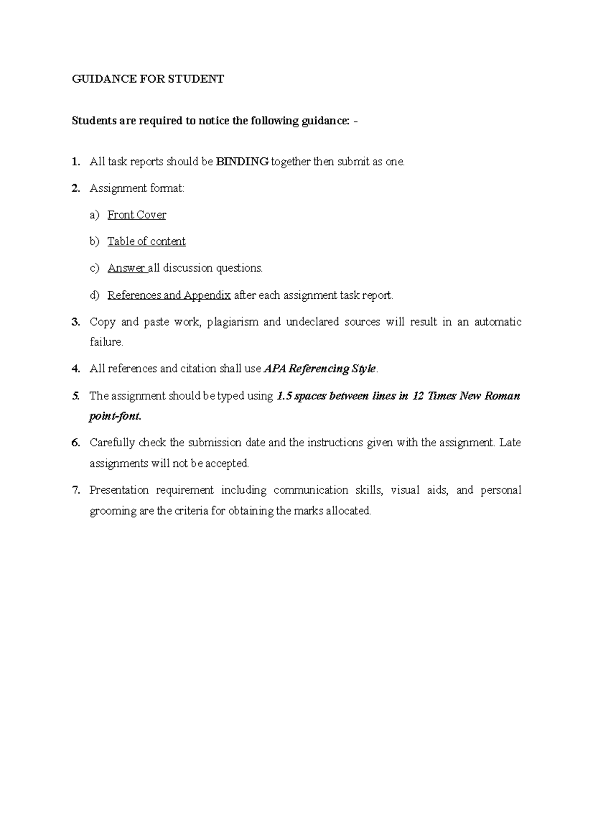 Assignment 1 OB - GUIDANCE FOR STUDENT Students are required to notice ...