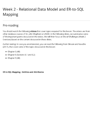 Week 5 - Database Schema Analysis, Normalisation - Week 5 - Database Schema Analysis ...