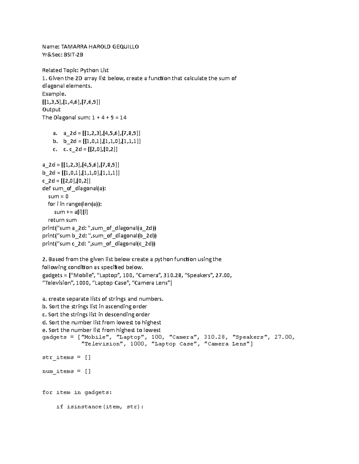 Activity No 5 Data Struct - Name: TAMARRA HAROLD GEQUILLO Yr&Sec: BSIT ...