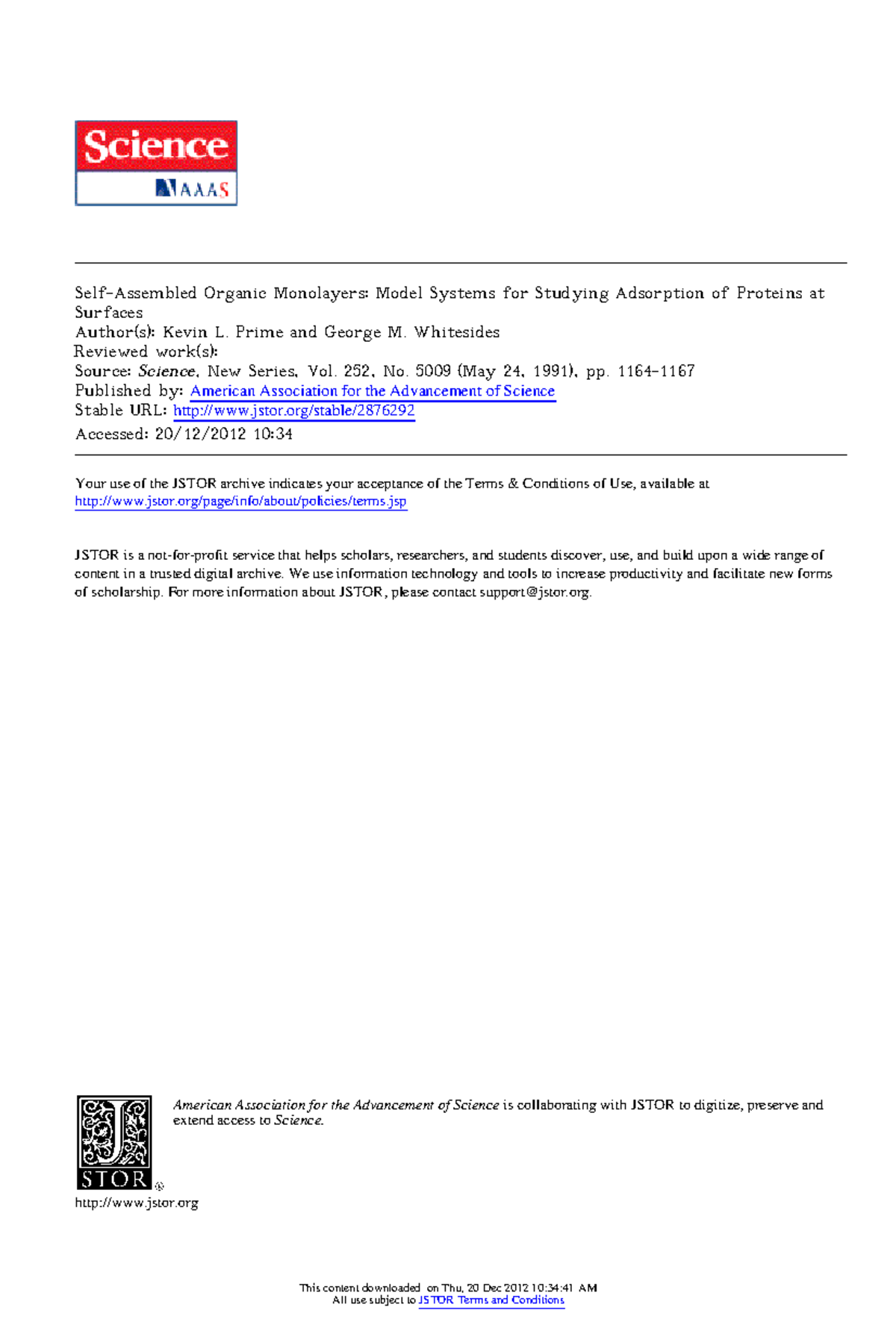 Jan17-1 - Research paper - Self-Assembled Organic Monolayers: Model ...