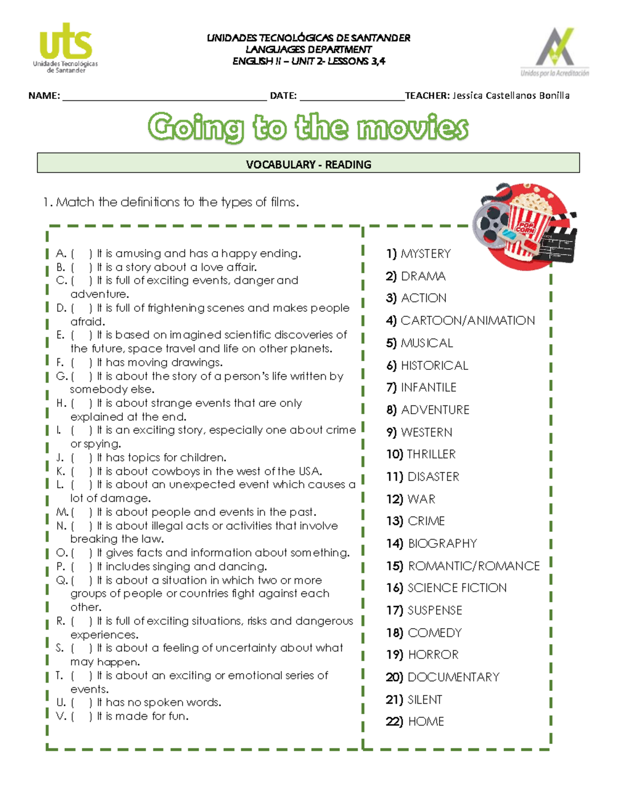Engii UNIT 2 Lessons 3,4 Jcastellanos - UNIDADES TECNOLÓGICAS DE SANTANDER LANGUAGES DEPARTMENT ...