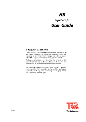 Experiment 1 - Impact of Jet - Experiment 8 IMPACT OF JETS OBJECT: To ...