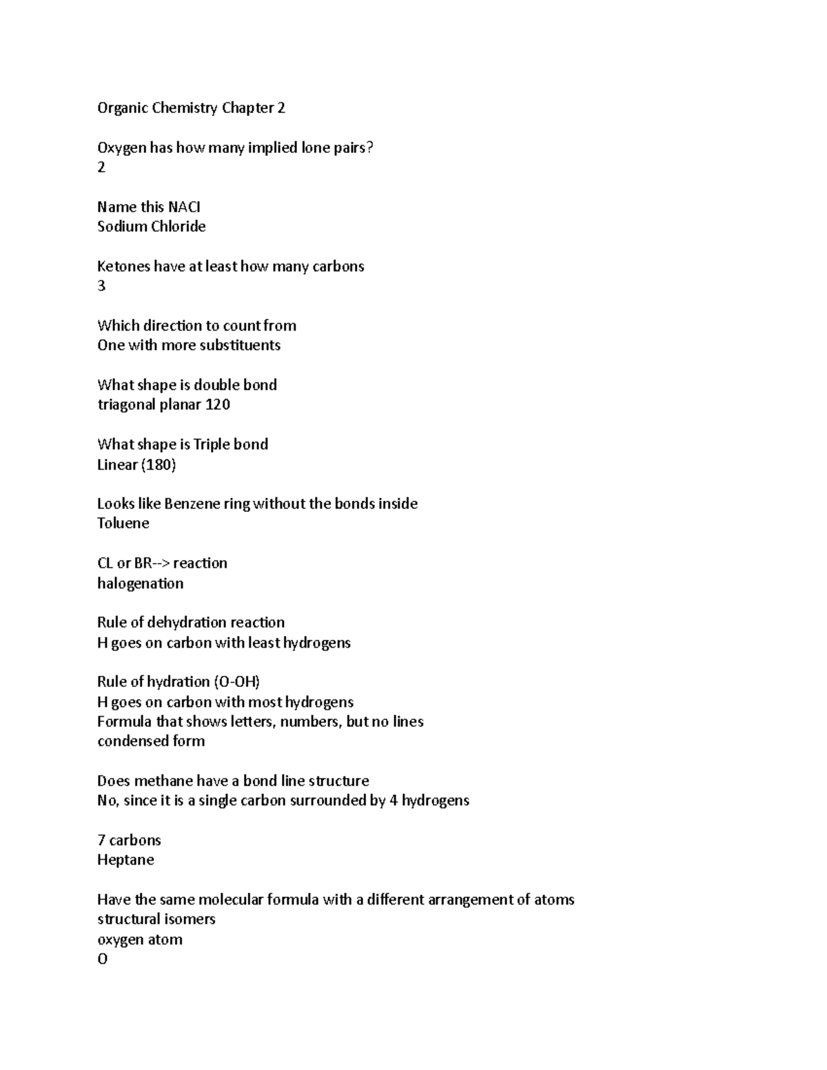 Organic Chemistry Chapter 2 - Studocu